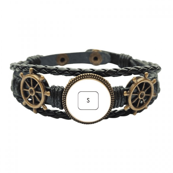 Keyboard Symbol S Art Deco Fashion Leather Braided Ocean Bracelet ...
