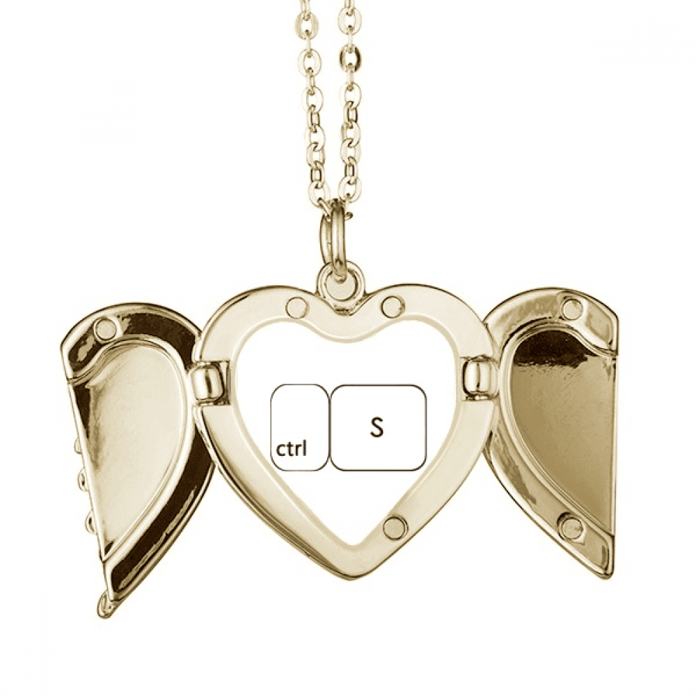 Keyboard Symbol ctrl S Art Deco Fashion Folded Wings Peach Heart ...