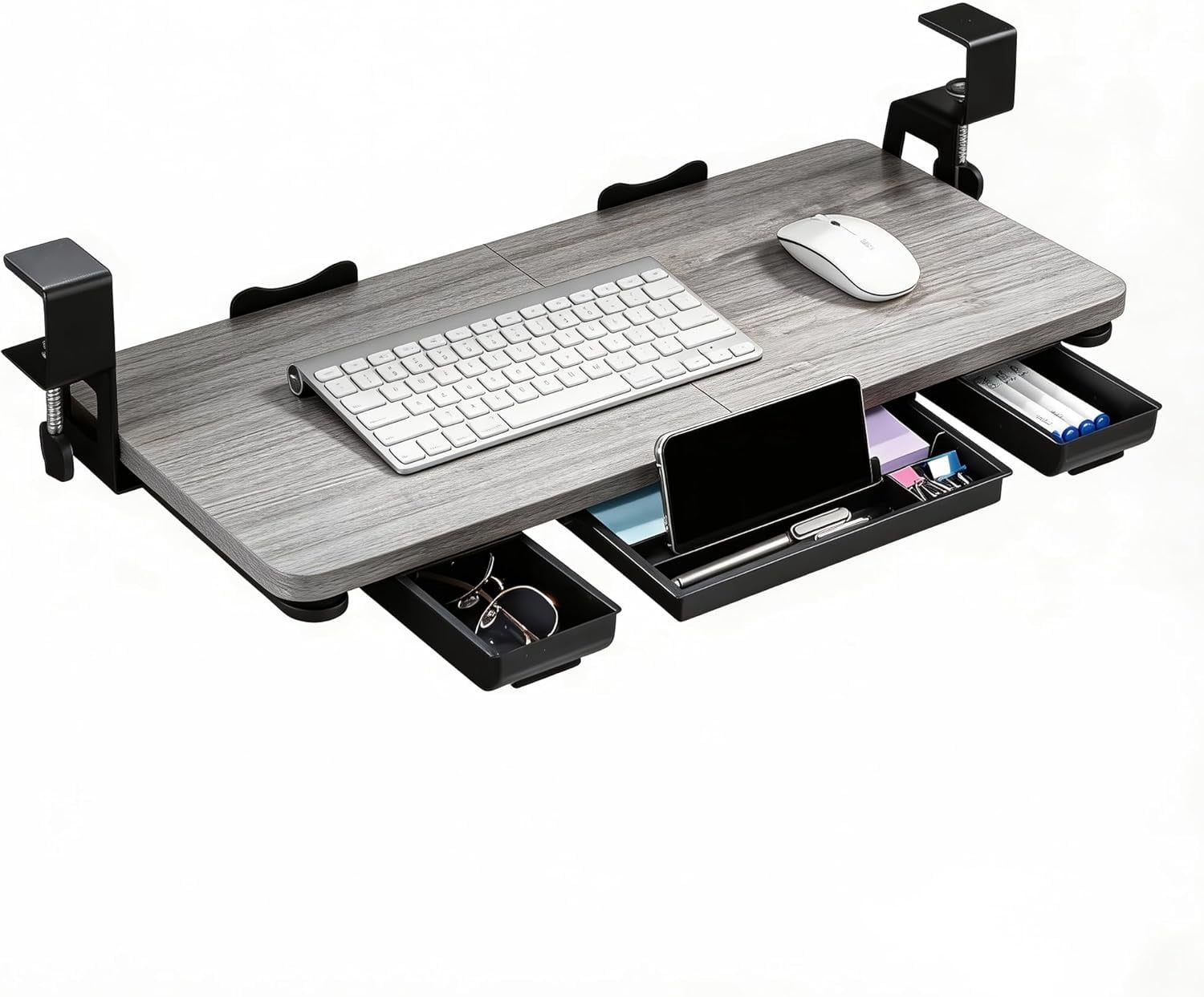 Keyboard Tray Under Desk with Drawer,26.77" X 11.81" Keyboard Tray ...