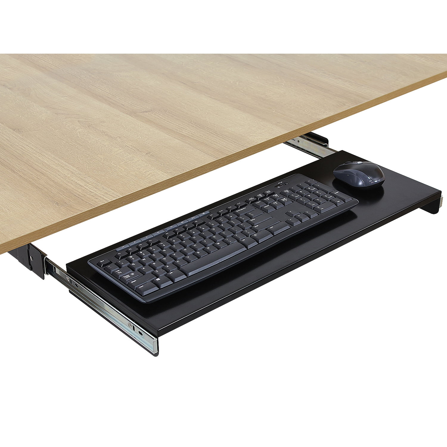 Under-Mount Keyboard Tray Kit, Steel, Slide-Out, Full Size, 9"D x 24"W ...