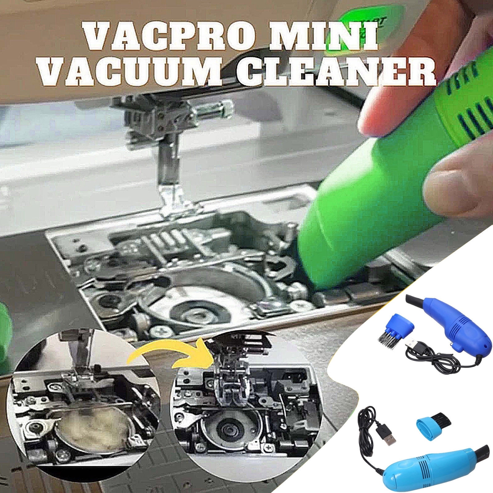 Keyboard Vacuum Cleaner Mini USB-Powered Desktop Brush | Portable ...