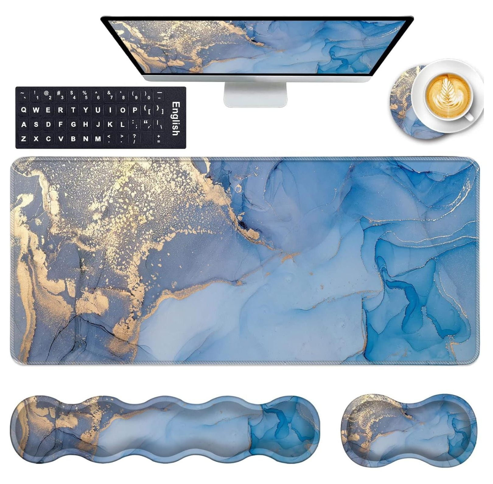 Keyboard Wrist Rest and Mouse Pad with Wrist Support Set Ergonomic ...