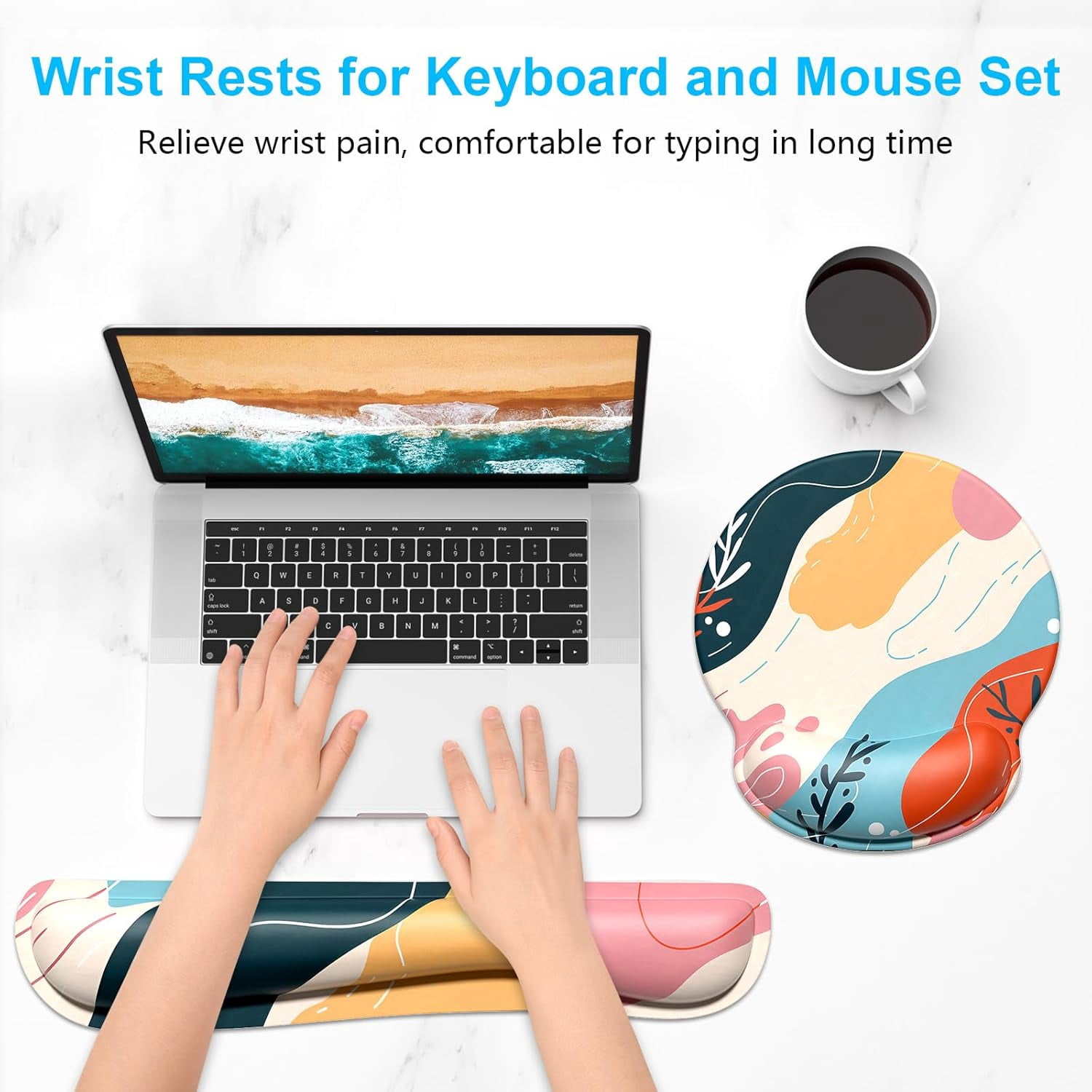 Keyboard Wrist Rest and Mouse Pad with Wrist Support, Cute Memory Foam ...