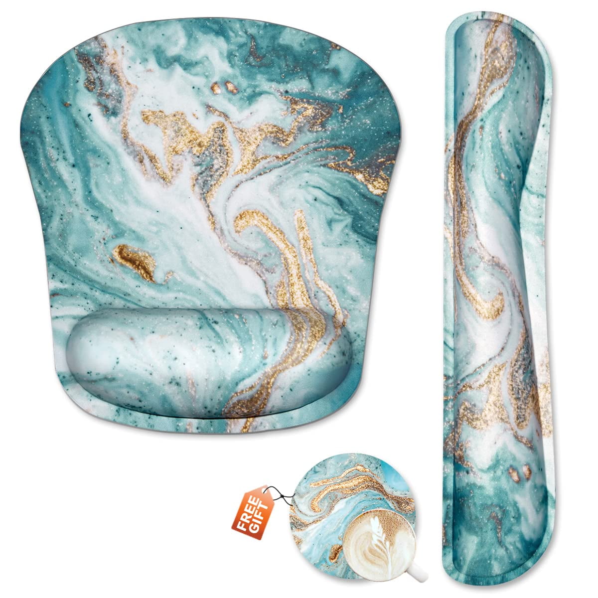 Keyboard Wrist Rest Pad and Mouse Pad Memory Foam Ergonomic Support ...
