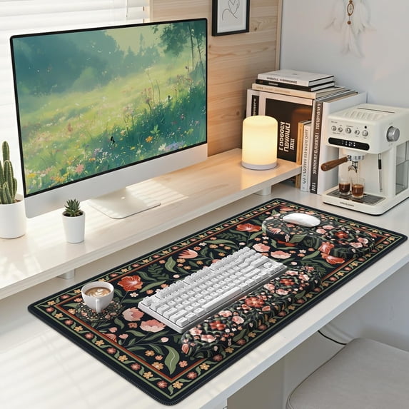 Keyboard Wrist Rest and Table Mat Set, Desk Cover mat,Pink Mouse pad ...