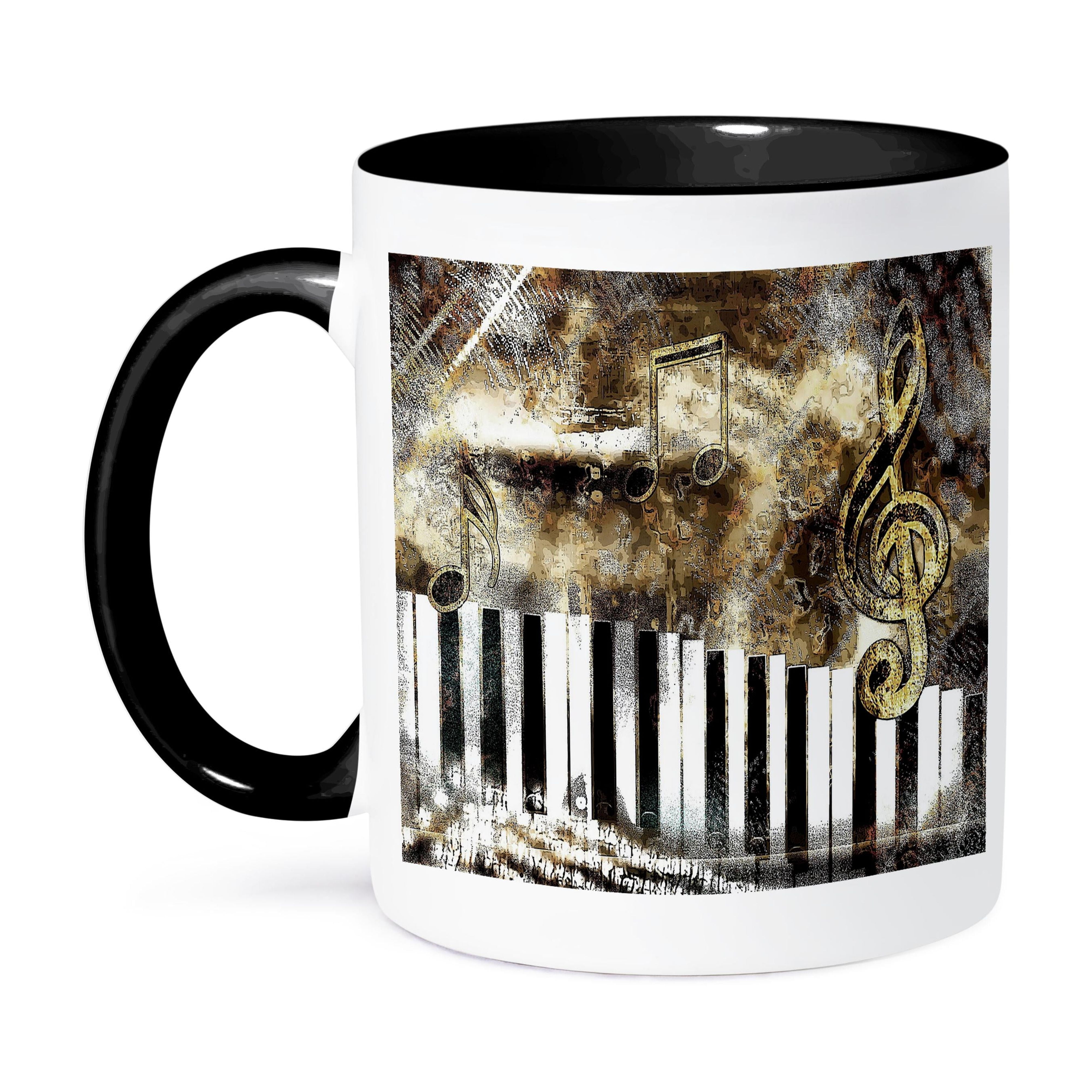 3dRose, Keyboard abstract art in earth tones and pretty note background ...