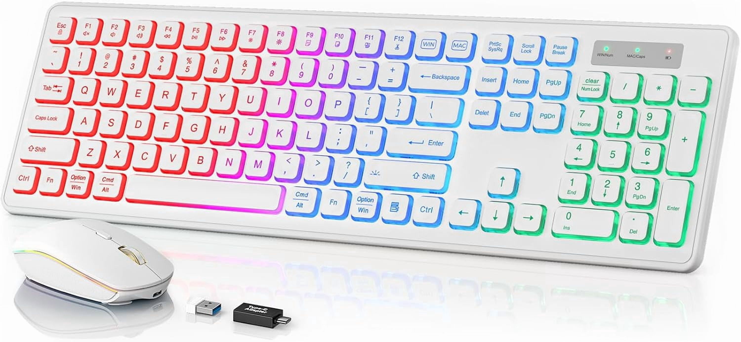 Keyboard and Backlit, Quiet Light Up , Tilt , Sleep Mode - Cordless ...