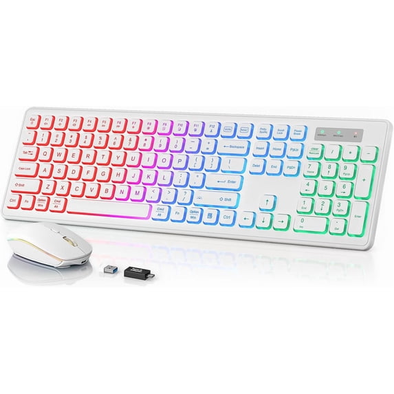 Keyboard and Backlit, Quiet Light Up , Tilt , Sleep Mode - Cordless ...