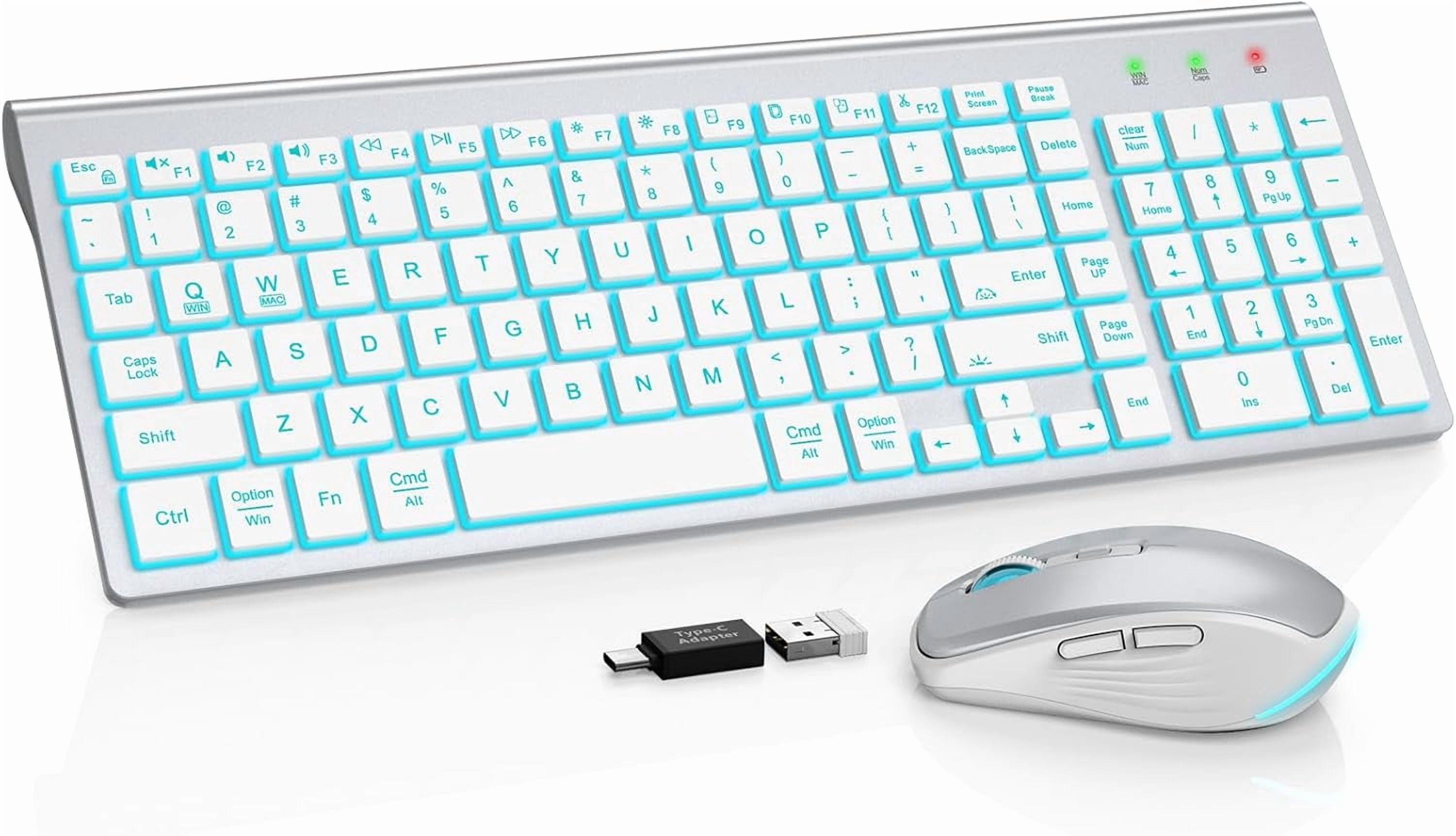 Keyboard and Combo Backlit - Compact Quiet Keyboard with , , Slim ...