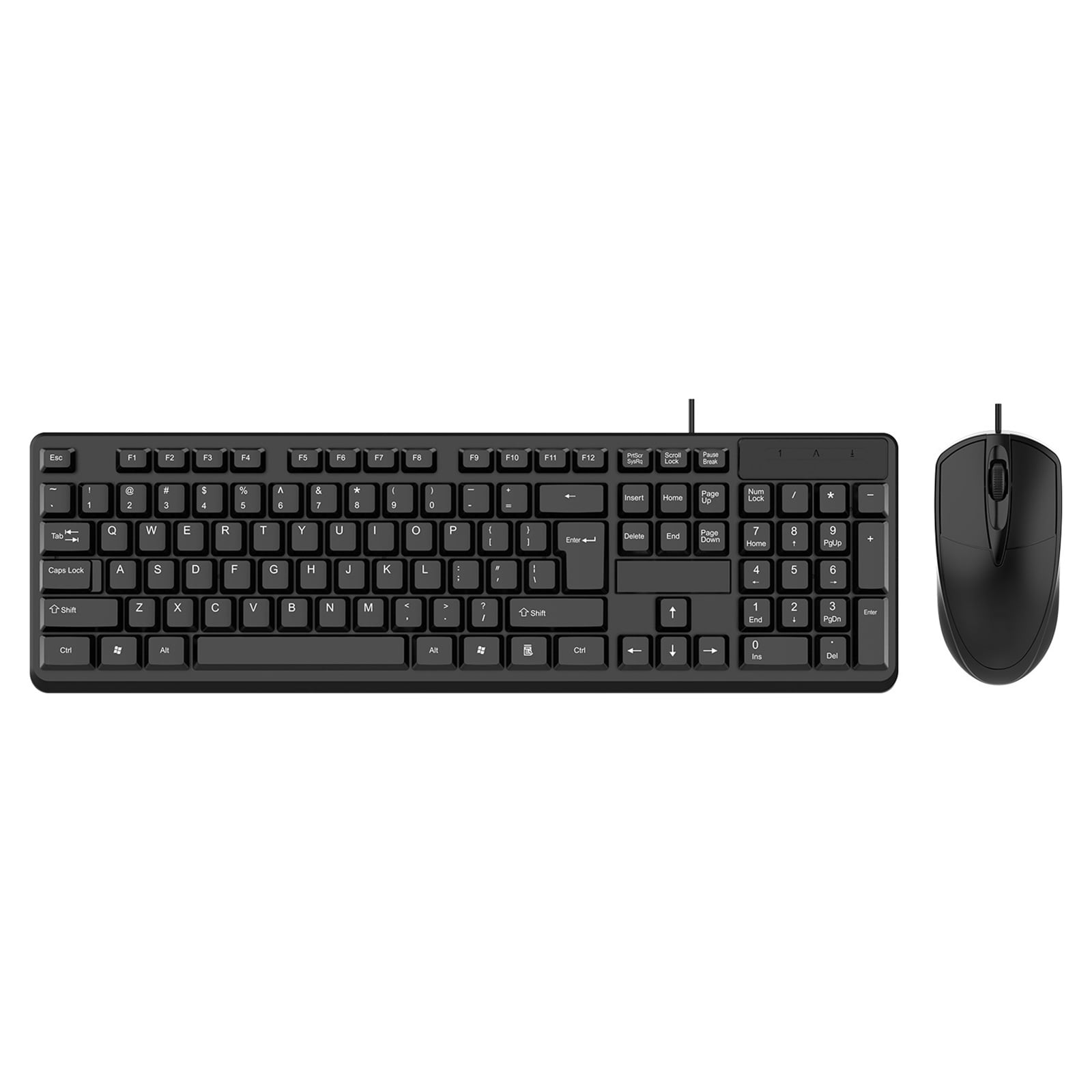 Keyboard and Full Size USB Basic Corded Keyboard Combo Set with Number ...