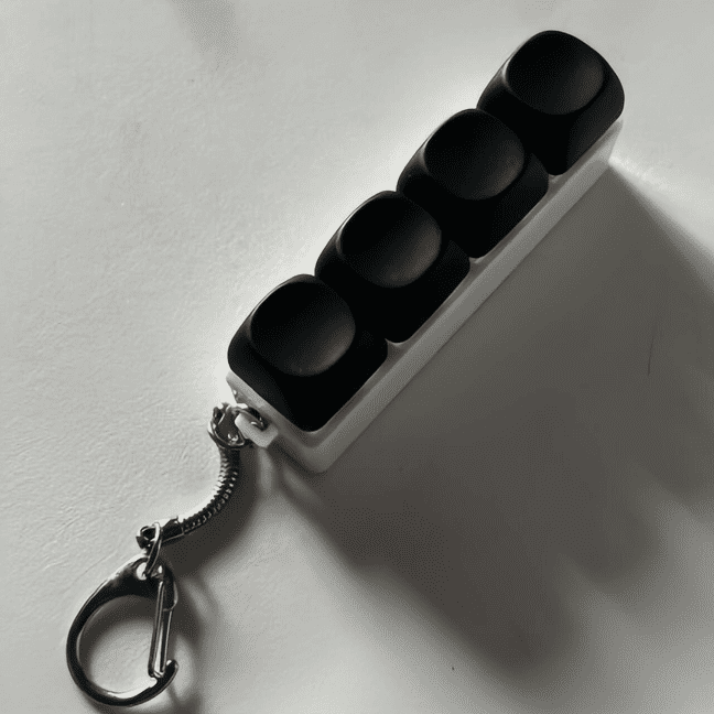 Keyboard fingertip toys four-key clicker mechanical keyboard keychain ...