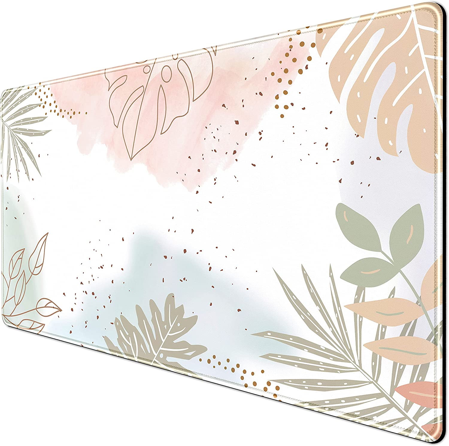 Keyboard mat Boho Pastel Painting Mousepad Matcha Green Plant Abstract ...