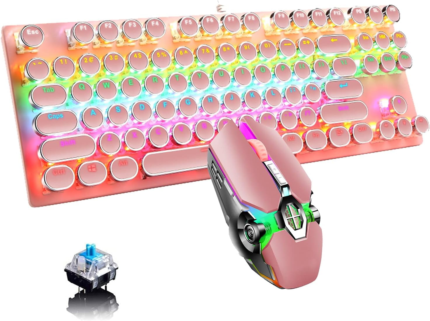 Keyboard and mouse Computer mechanical keyboard, popular keycap RGB ...