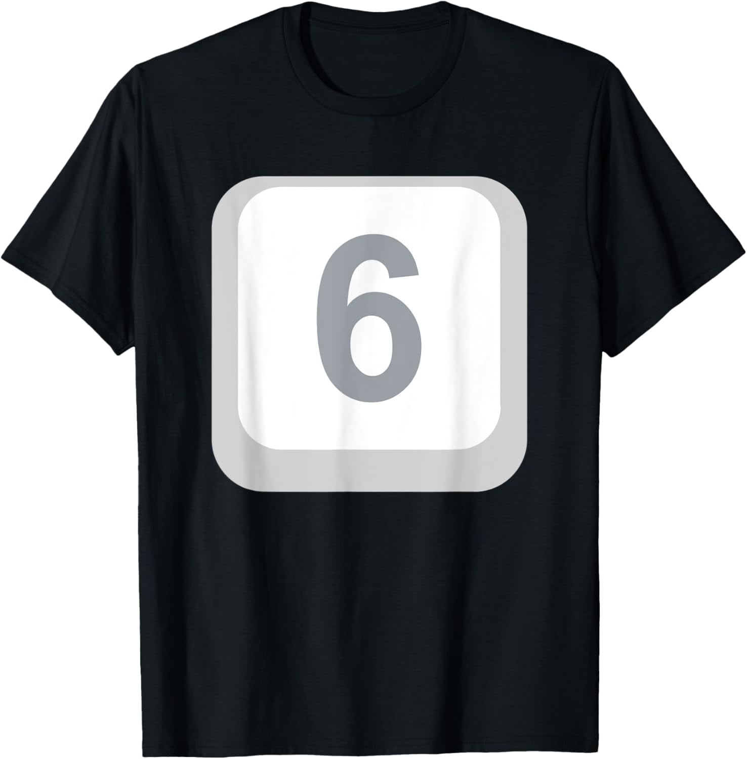 Keycap Digit Six Costume T-Shirt men and women can wear, black, white ...