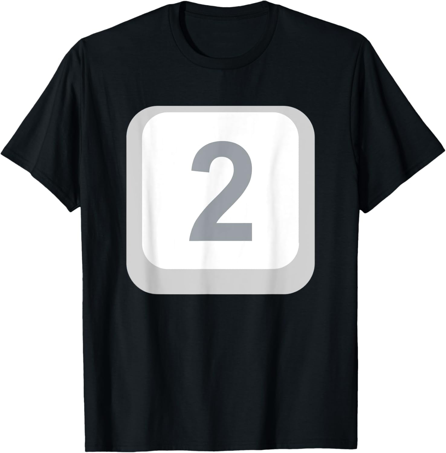 Keycap Digit Two Costume T-Shirt men and women can wear, black, white ...