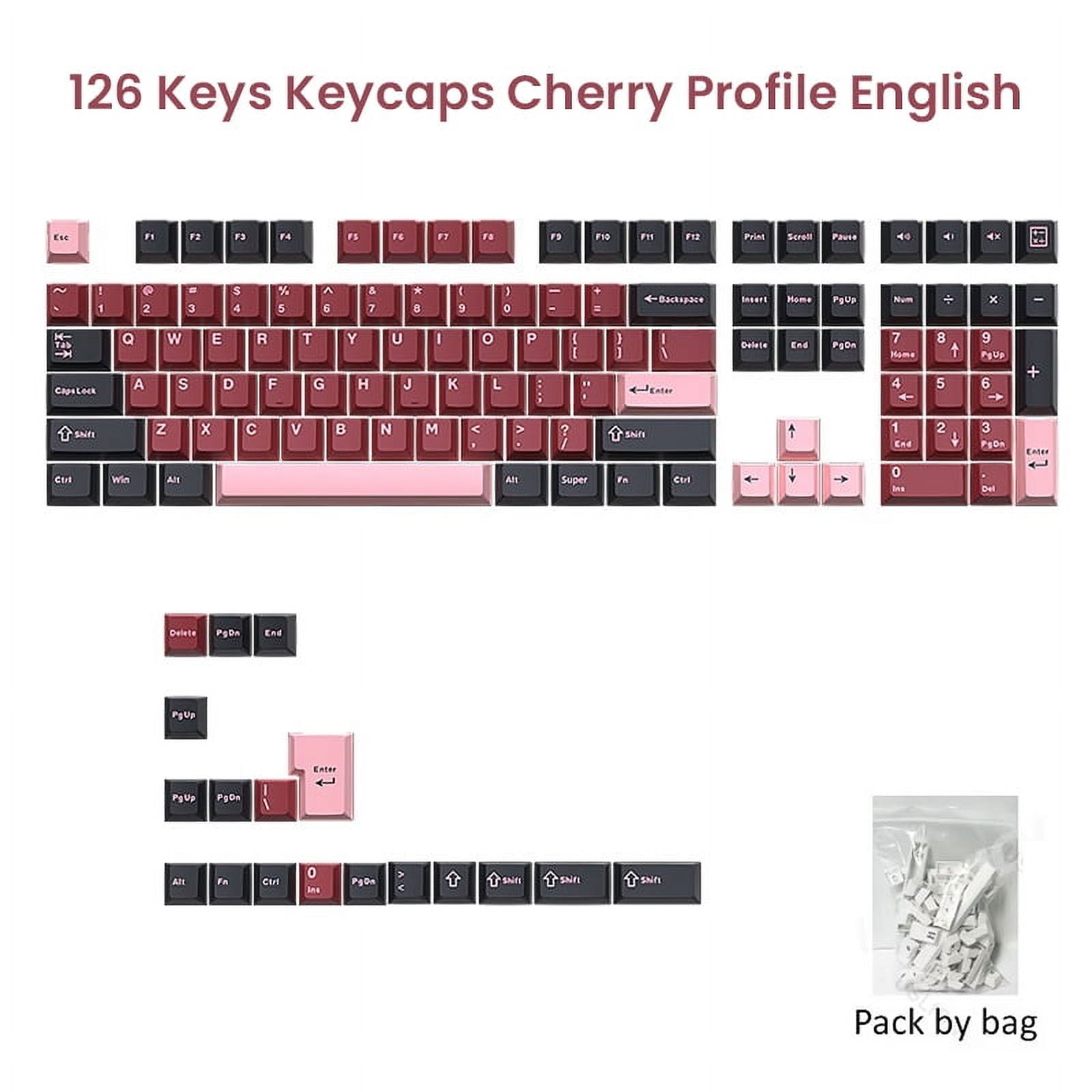 Keycap Double Shot 126 Keys PBT Cherry Keycaps Mechanical Game Keyboard ...