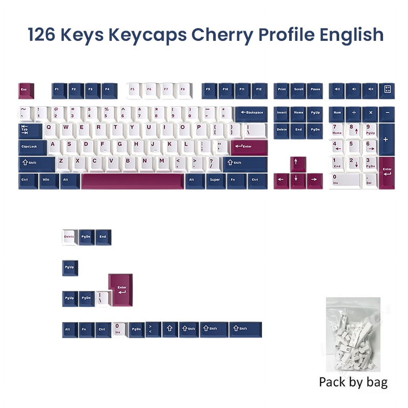 Keycap Double Shot 126 Keys PBT Cherry Keycaps Mechanical Game Keyboard ...