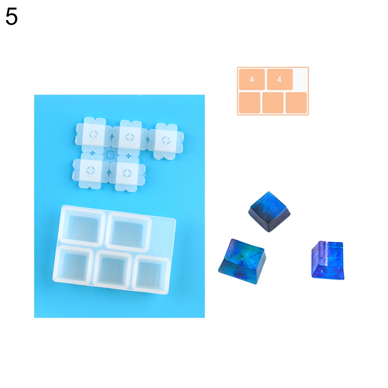 Keycap Molds Silicone kit, Handmade Crystal Resin Molds for Key Caps of ...
