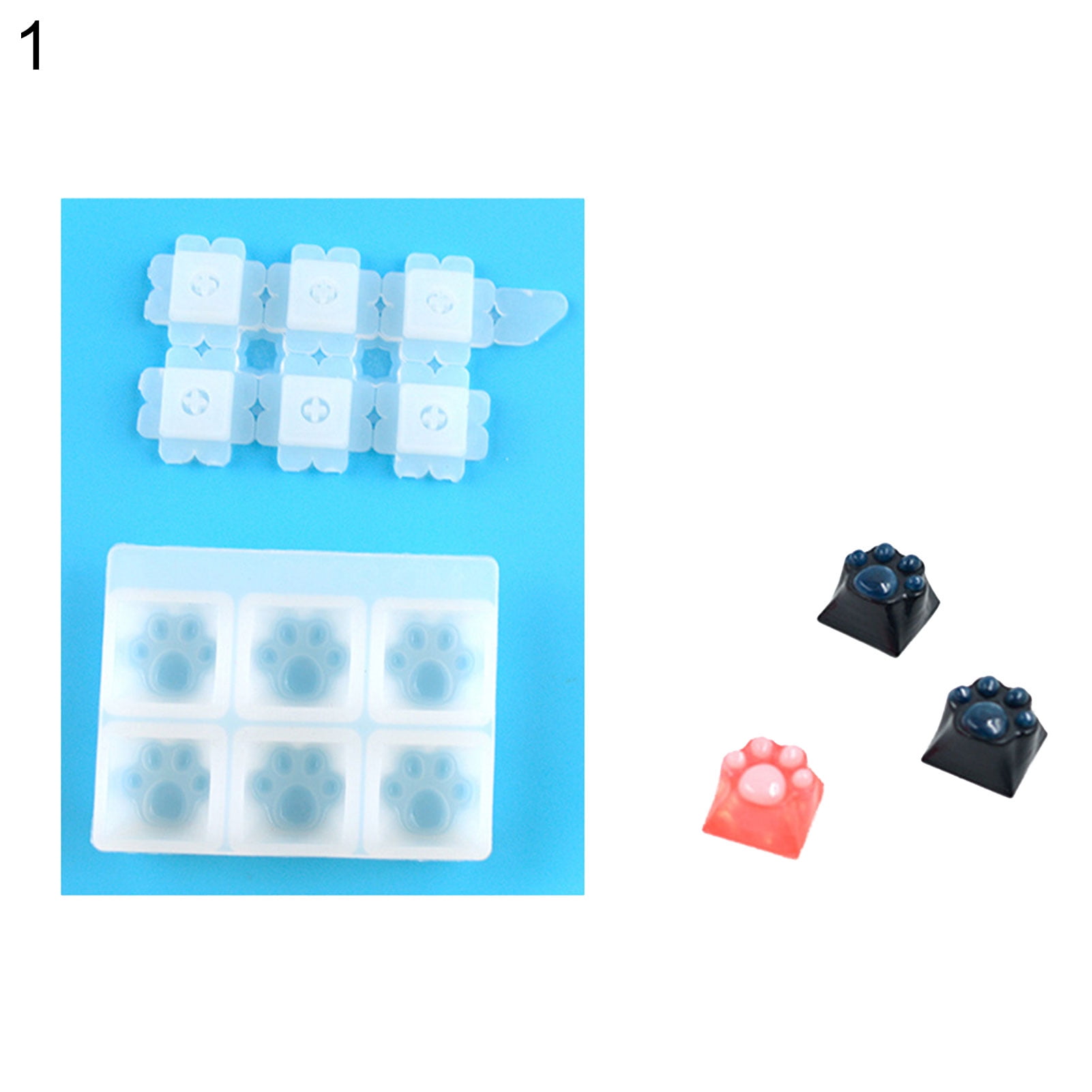 Keycap Molds Silicone kit, Handmade Crystal Resin Molds for Key Caps of ...