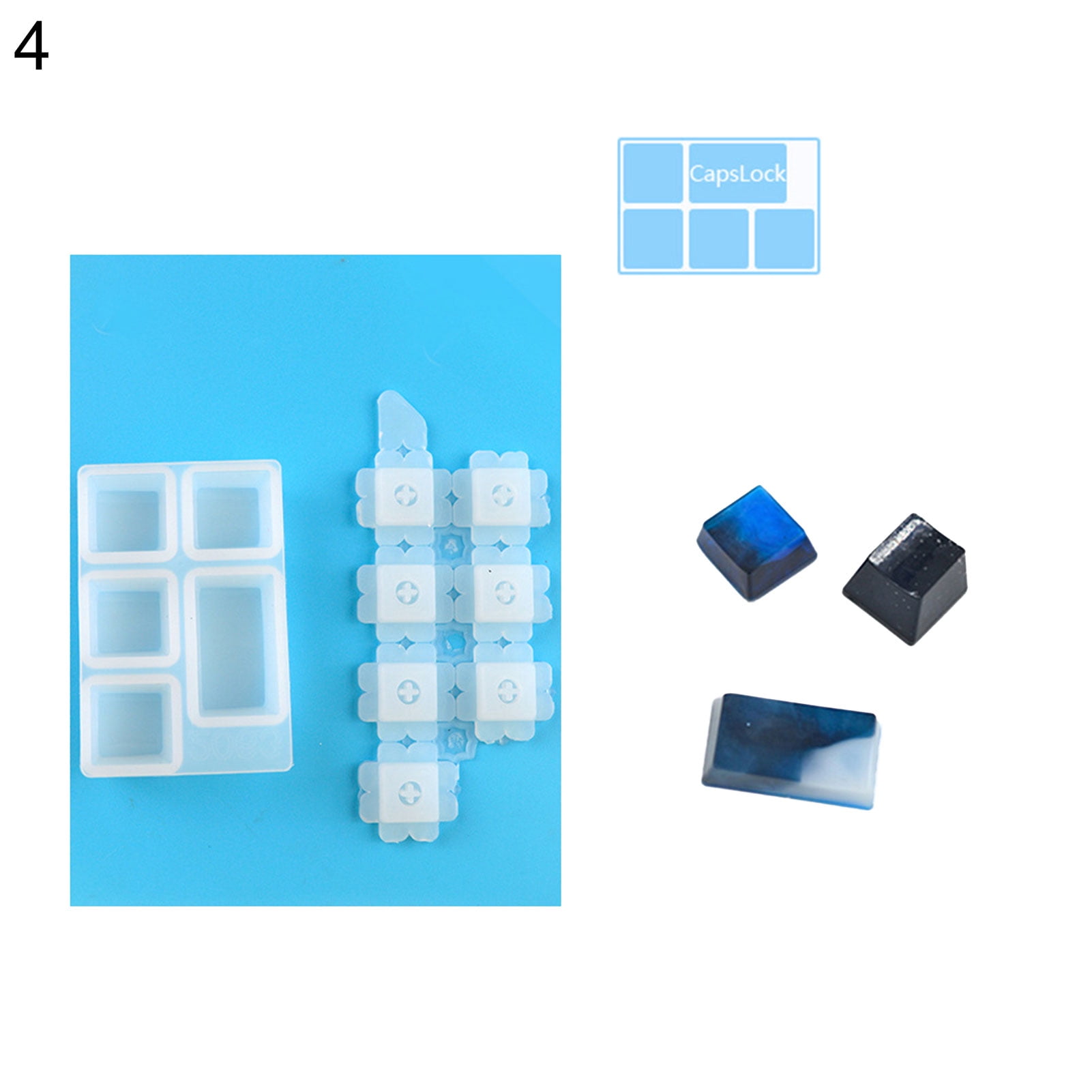 Keycap Molds Silicone kit, Handmade Crystal Resin Molds for Key Caps of ...