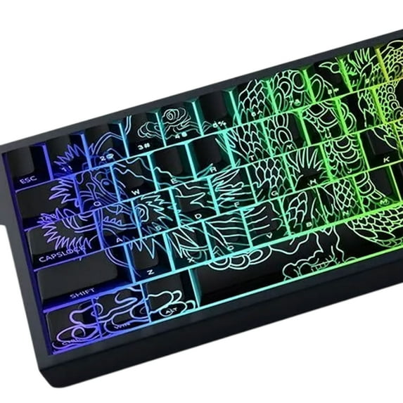 Keycaps 74Key Side Print Backlit Keycap Set Loong Dye Sublimations for ...