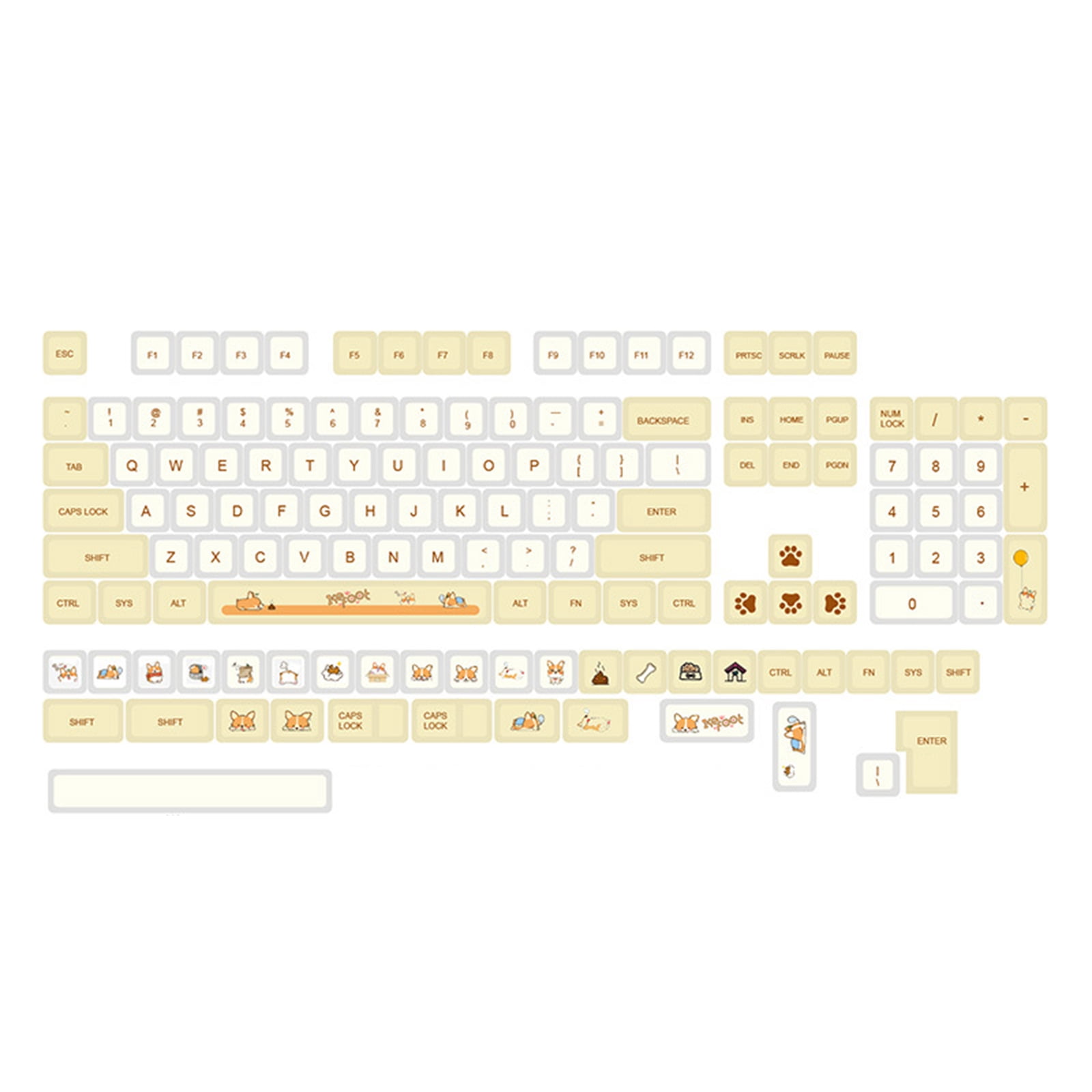 Keycaps Dye Sub PBT XDA Keycap for GK61/64/68/75/84//96/980/104/108 ...