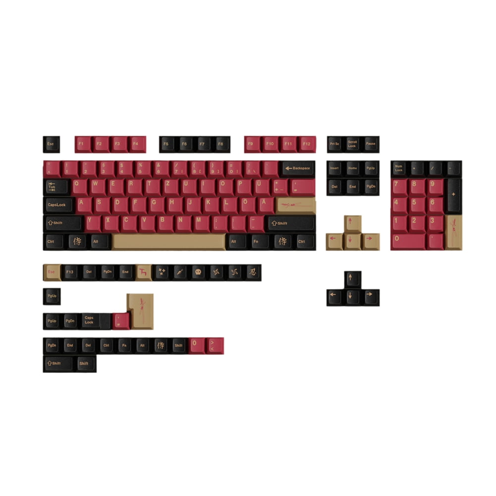 Keycaps Pbt Cherry Profile Red Samurai Big Set Key Caps German Key Caps ...