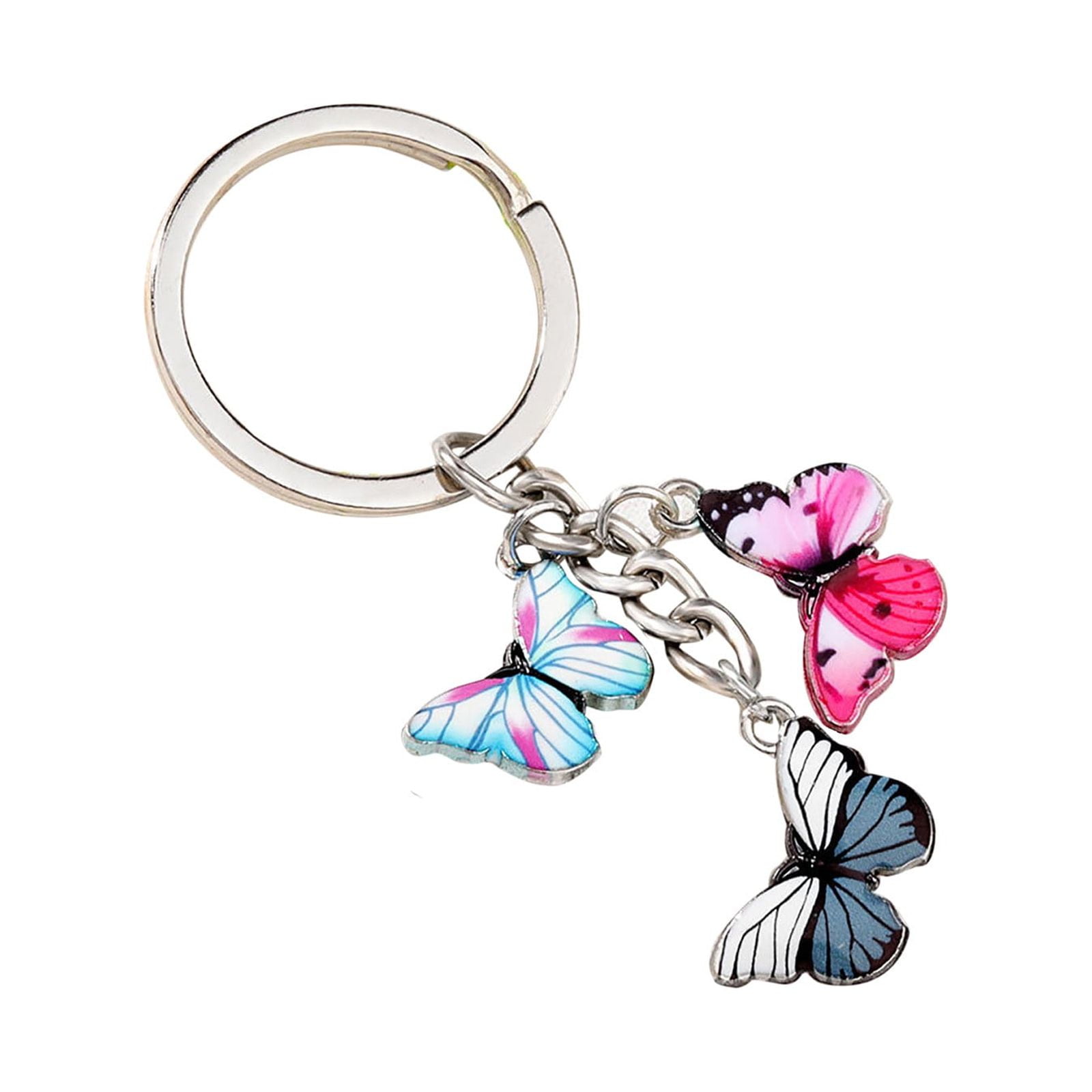 Keychain Color Dripping Butterfly Pendant Keychain Fashion Keyring Bag ...