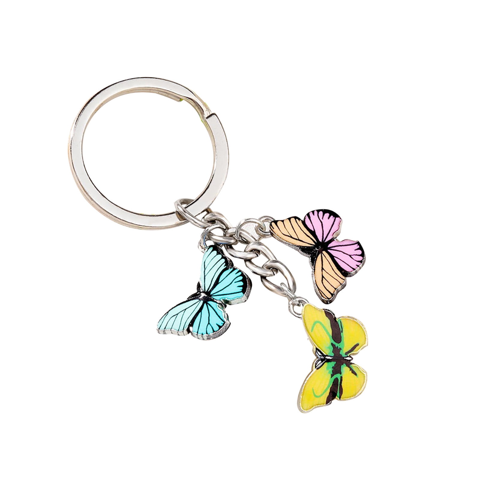 Keychain Color Dripping Butterfly Pendant Keychain Fashion Keyring Bag ...