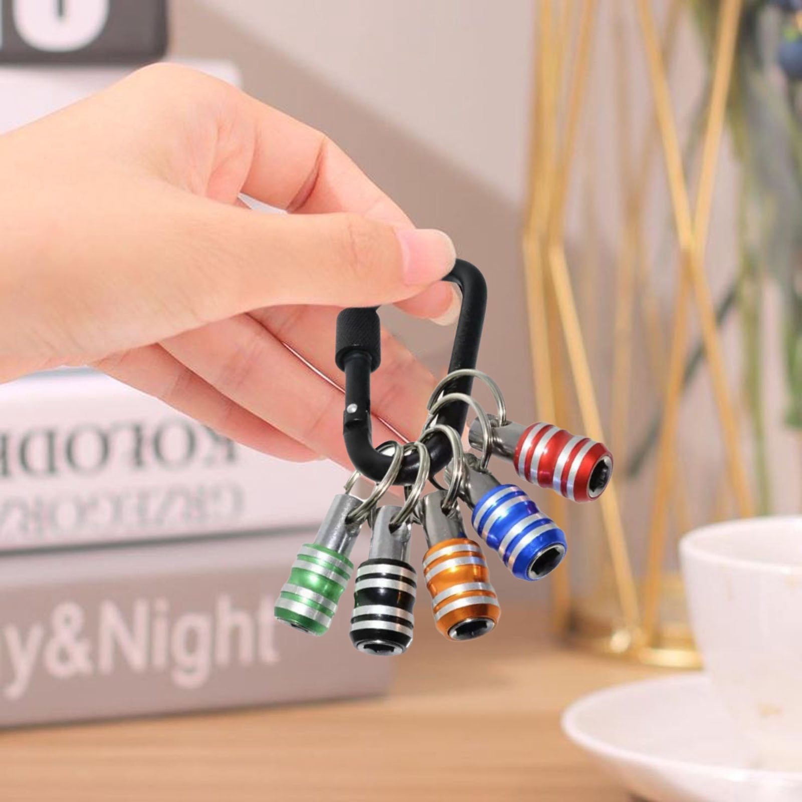 Keychain Extension Rod 5 Piece Set Colorful Carabiner Connector Multi ...