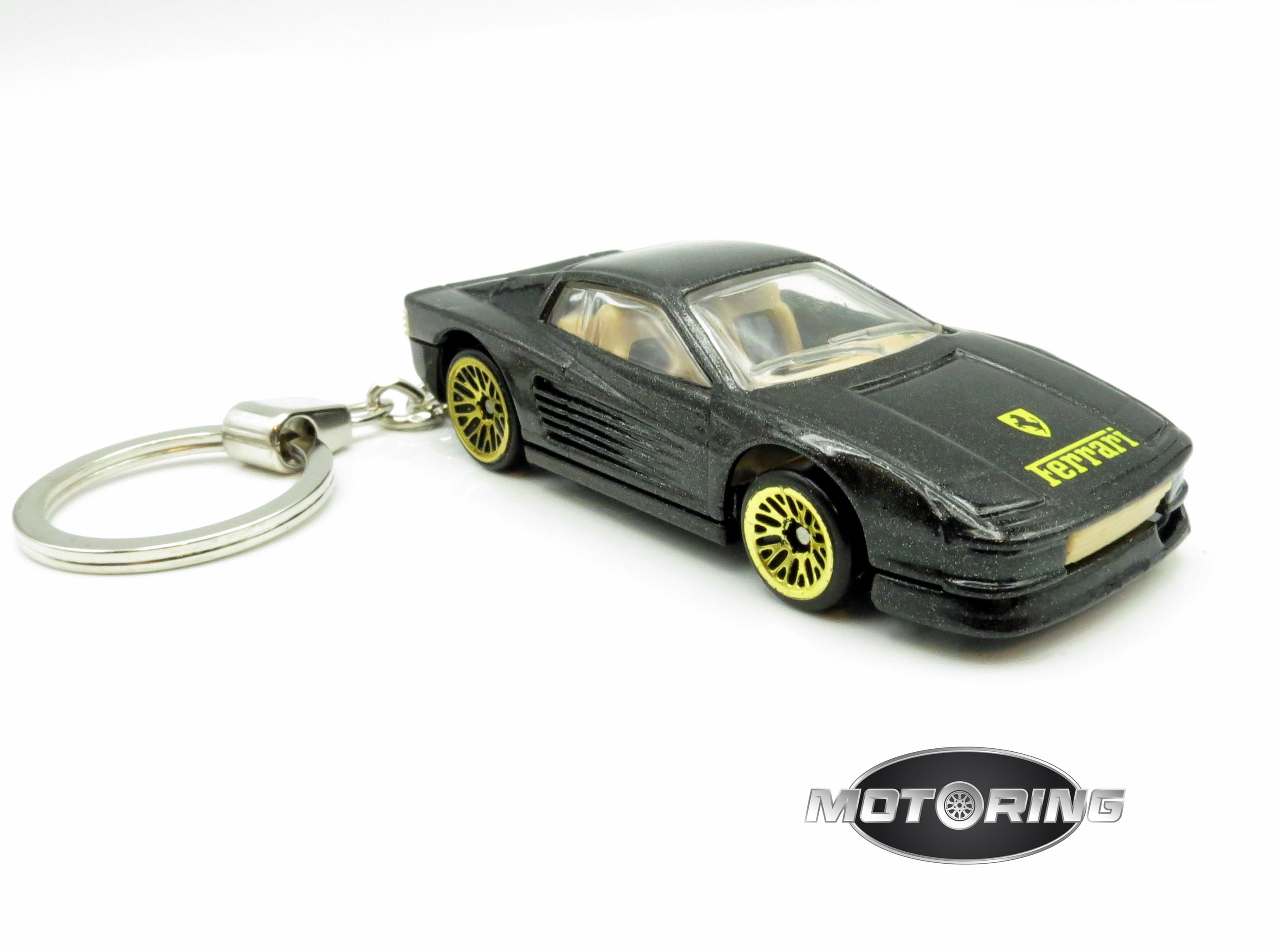 Keychain Ferrari Testarossa Black Car Rare Novelty 1:64 Diecast Key ...
