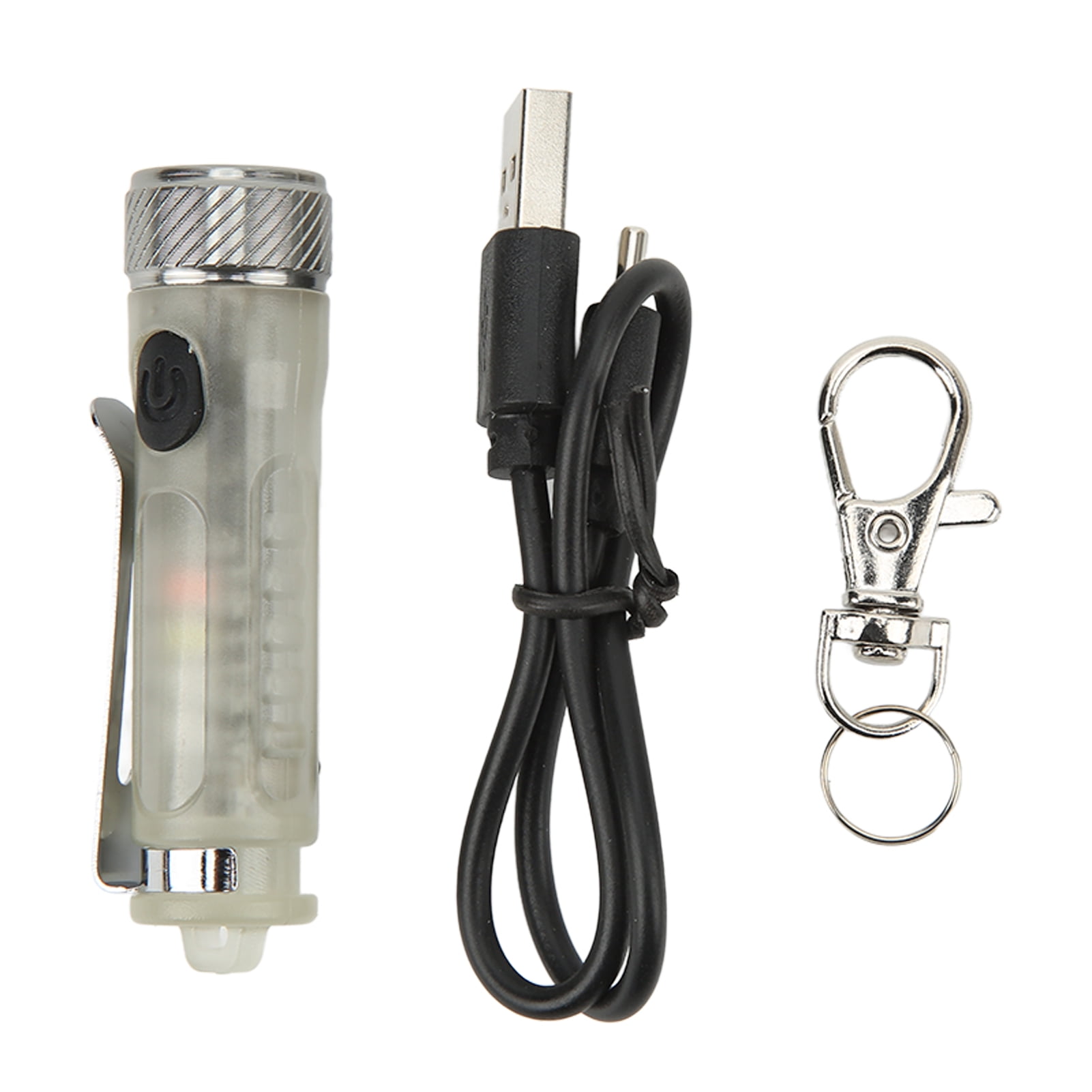 Keychain Flashlight Bright IP65 Waterproof Rechargeable Red Blue Black ...