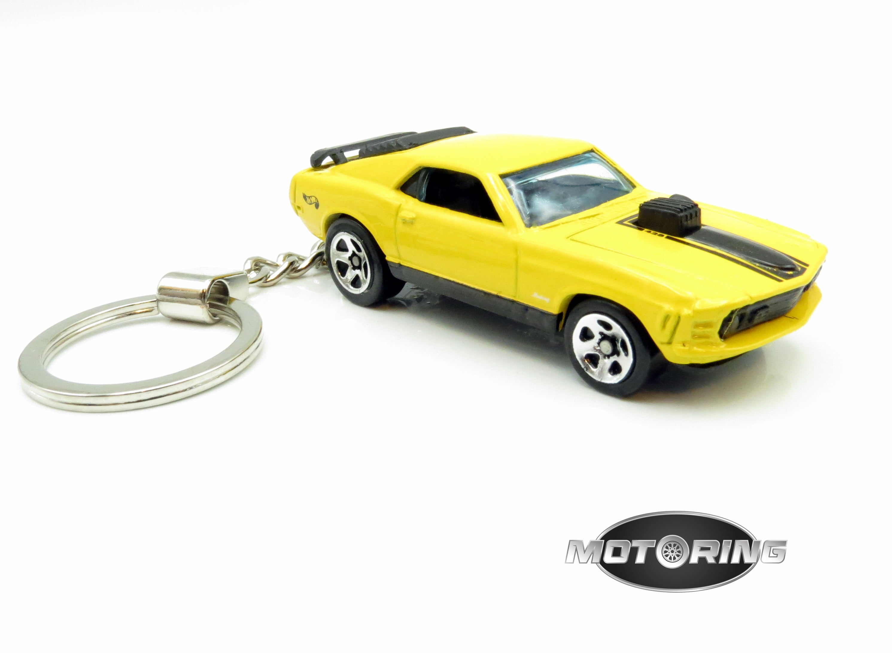 Keychain Ford Mustang Mach 1 Yellow Car Rare Novelty 1:64 Diecast Key ...