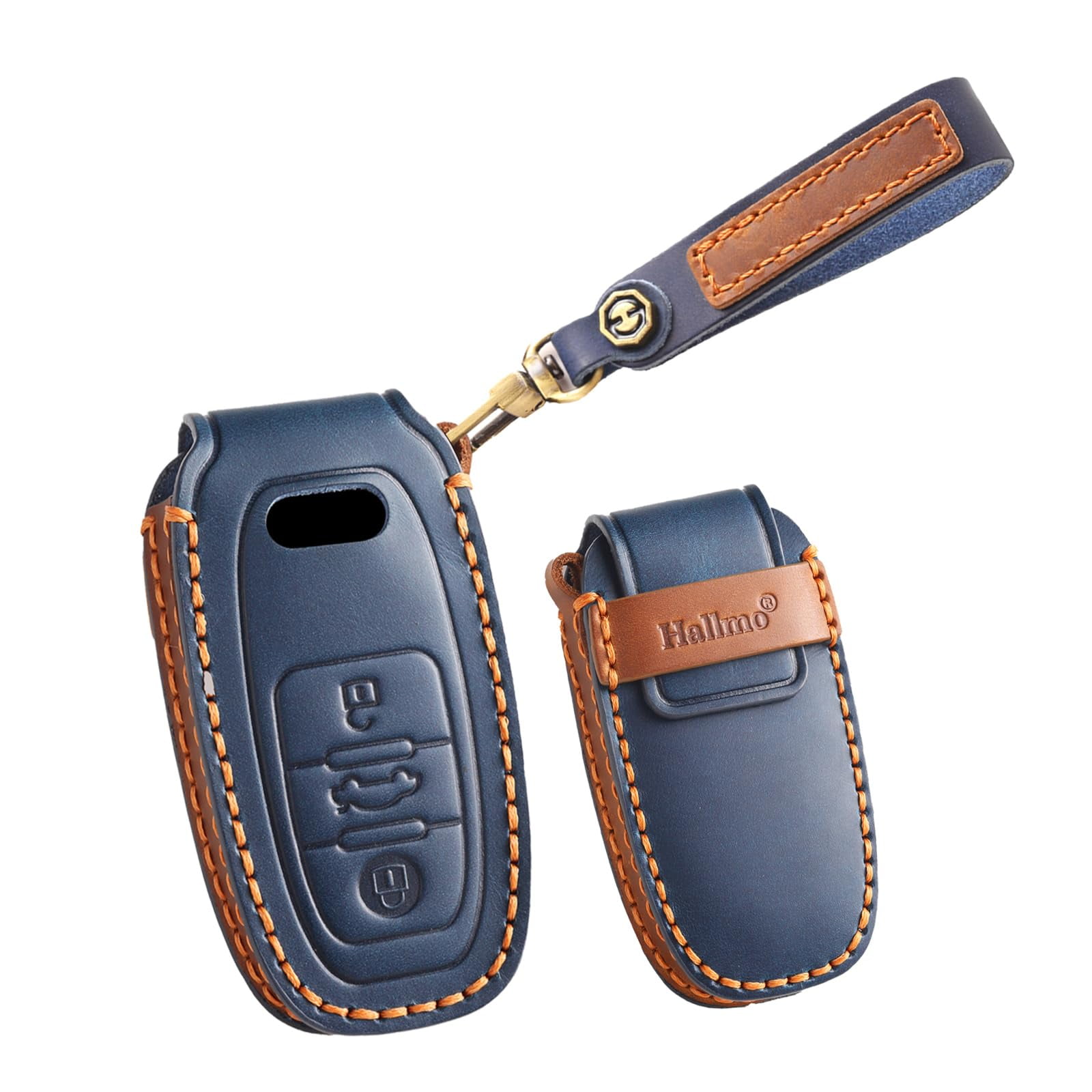 Keychain Leather Smart Key Fob Cover Fit for Audi R8 Q5 Q7 S3 S4 S5 S6 ...