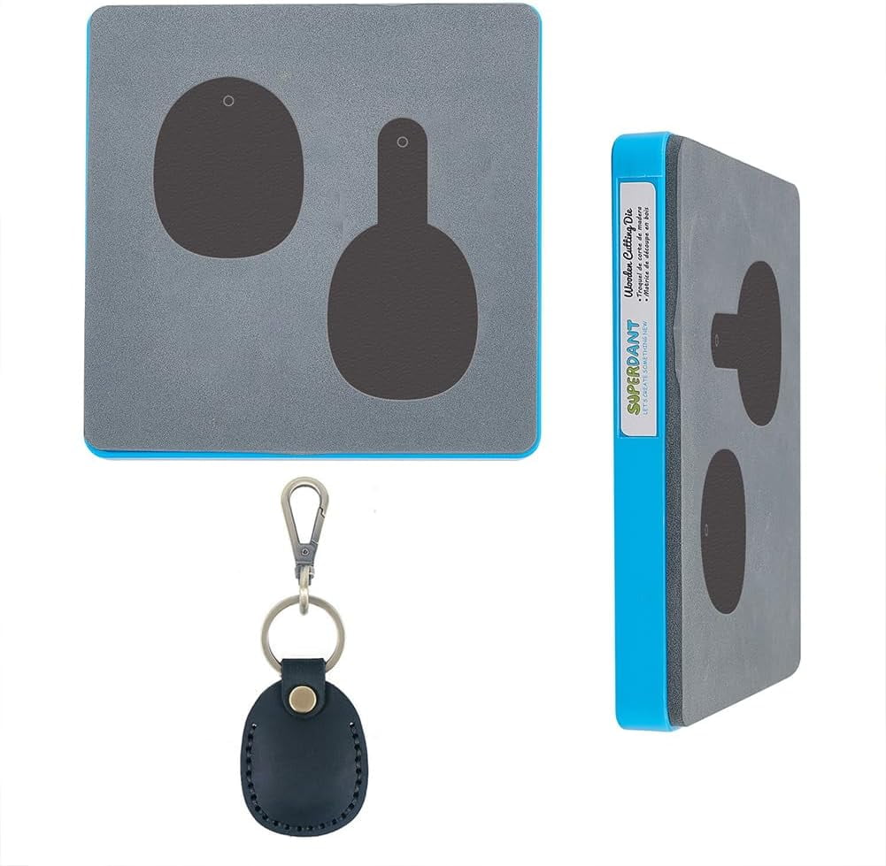 Keychain Leather Wooden Die Cutting Access Control Card Holder Leather ...