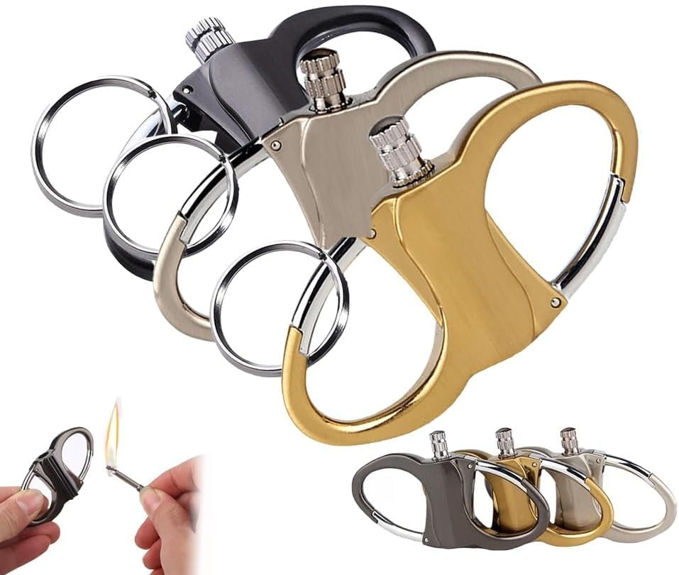 Keychain Lighter Match Strike,Outdoor Adventure Key Chain Lighter,Metal ...