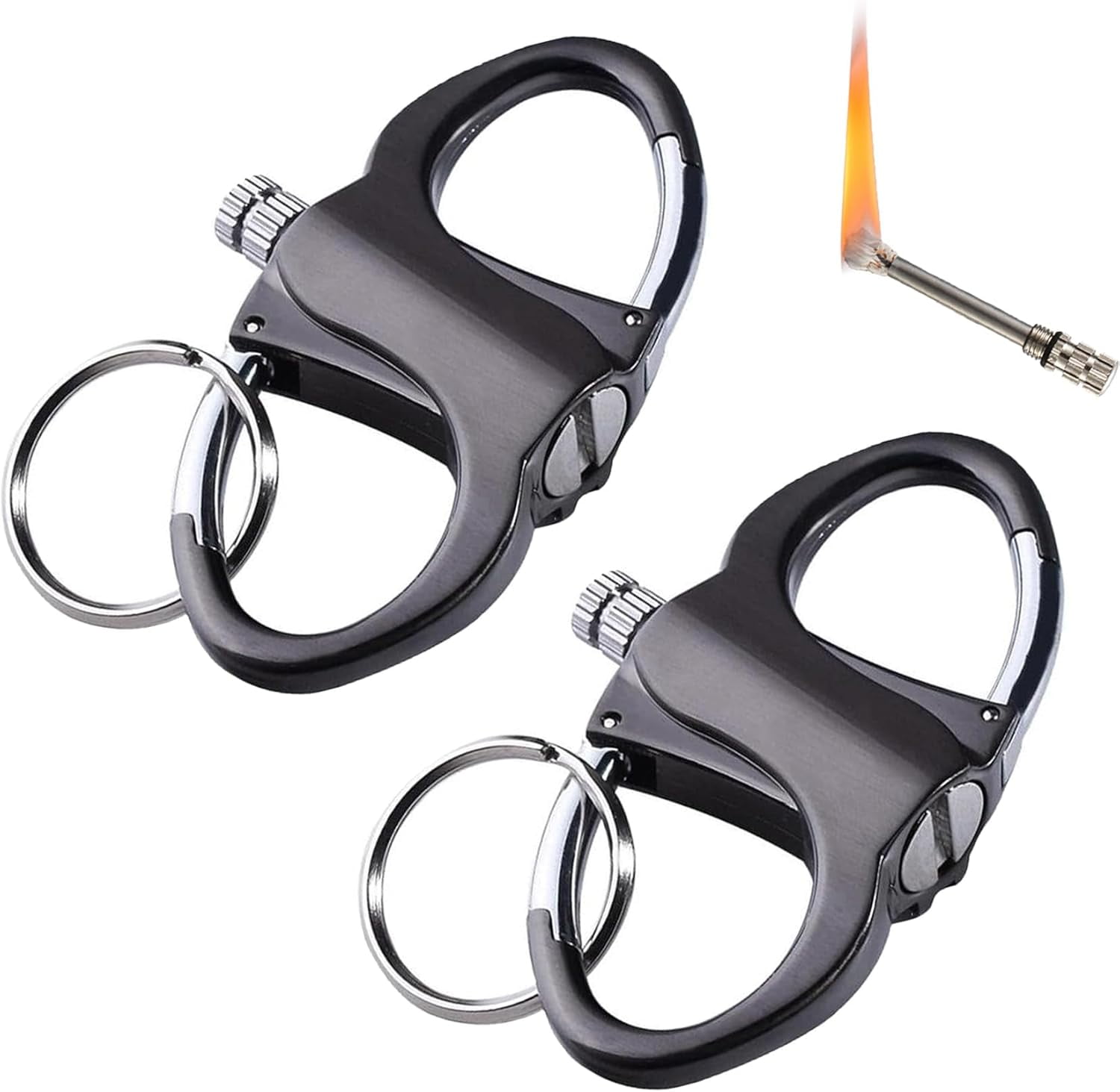 Keychain Lighter, Metal Key Chain Lighter Match Hidden in Key Chain ...