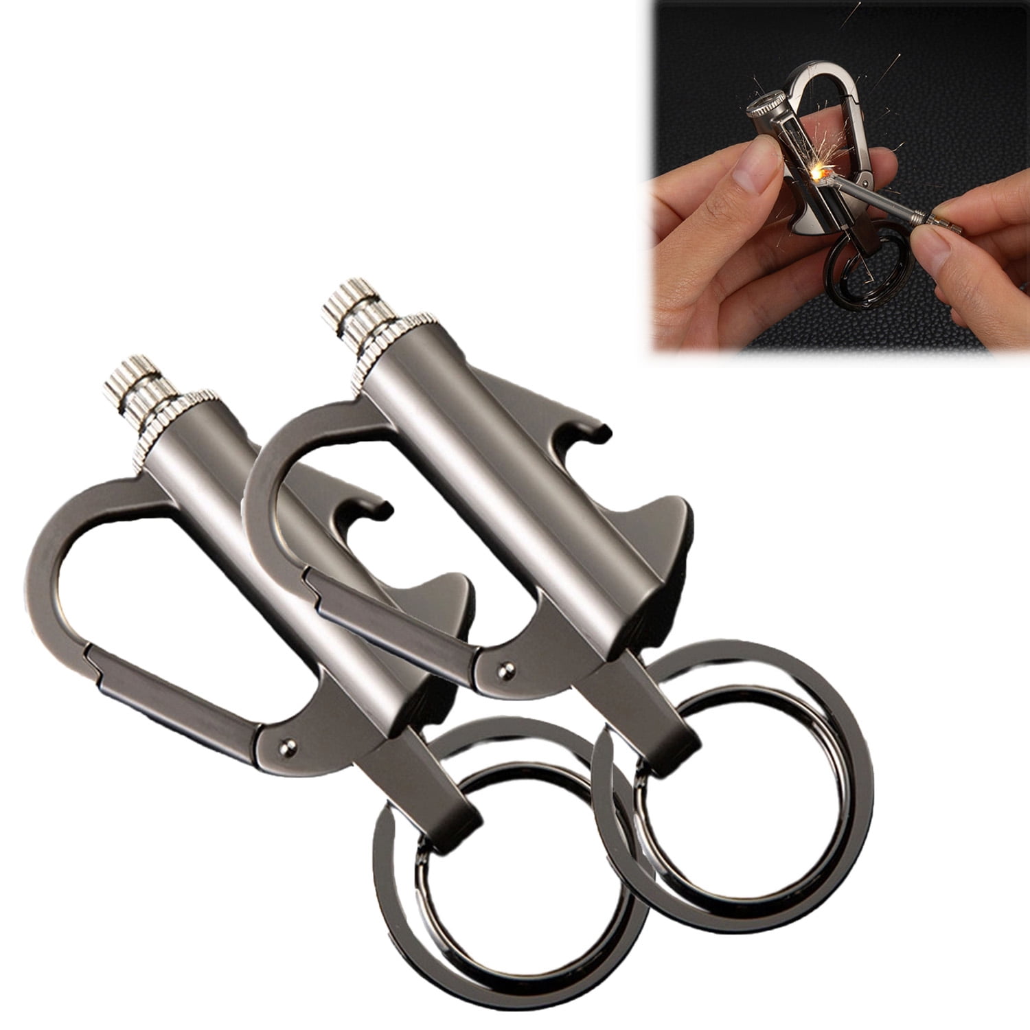 Keychain Lighter, Metal Match Kerosene Lighter, Reusable Waterproof ...