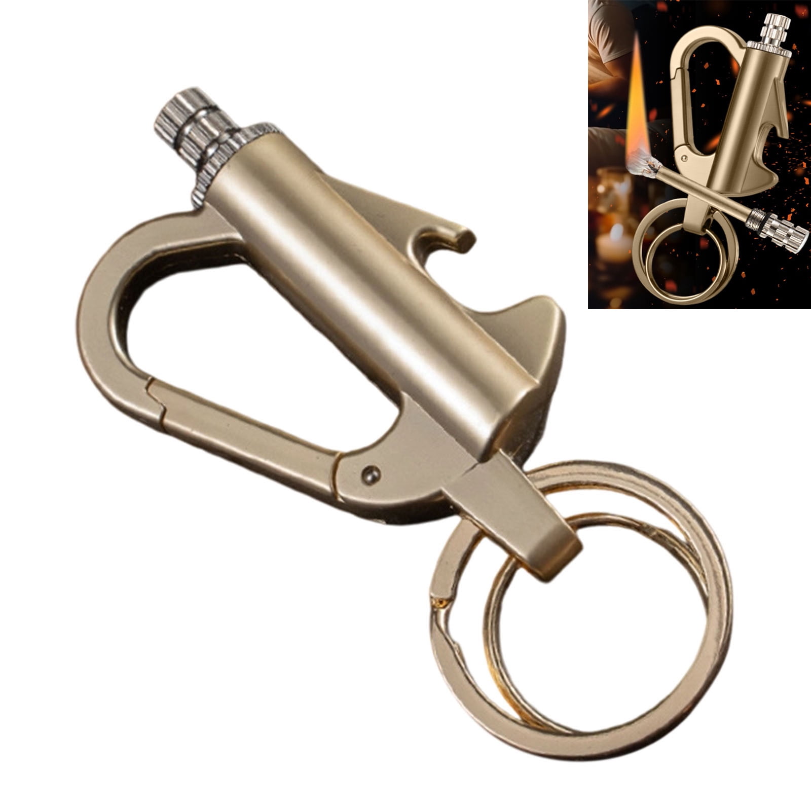 Keychain Lighter,Metal Match Kerosene Lighter,Reusable Waterproof ...