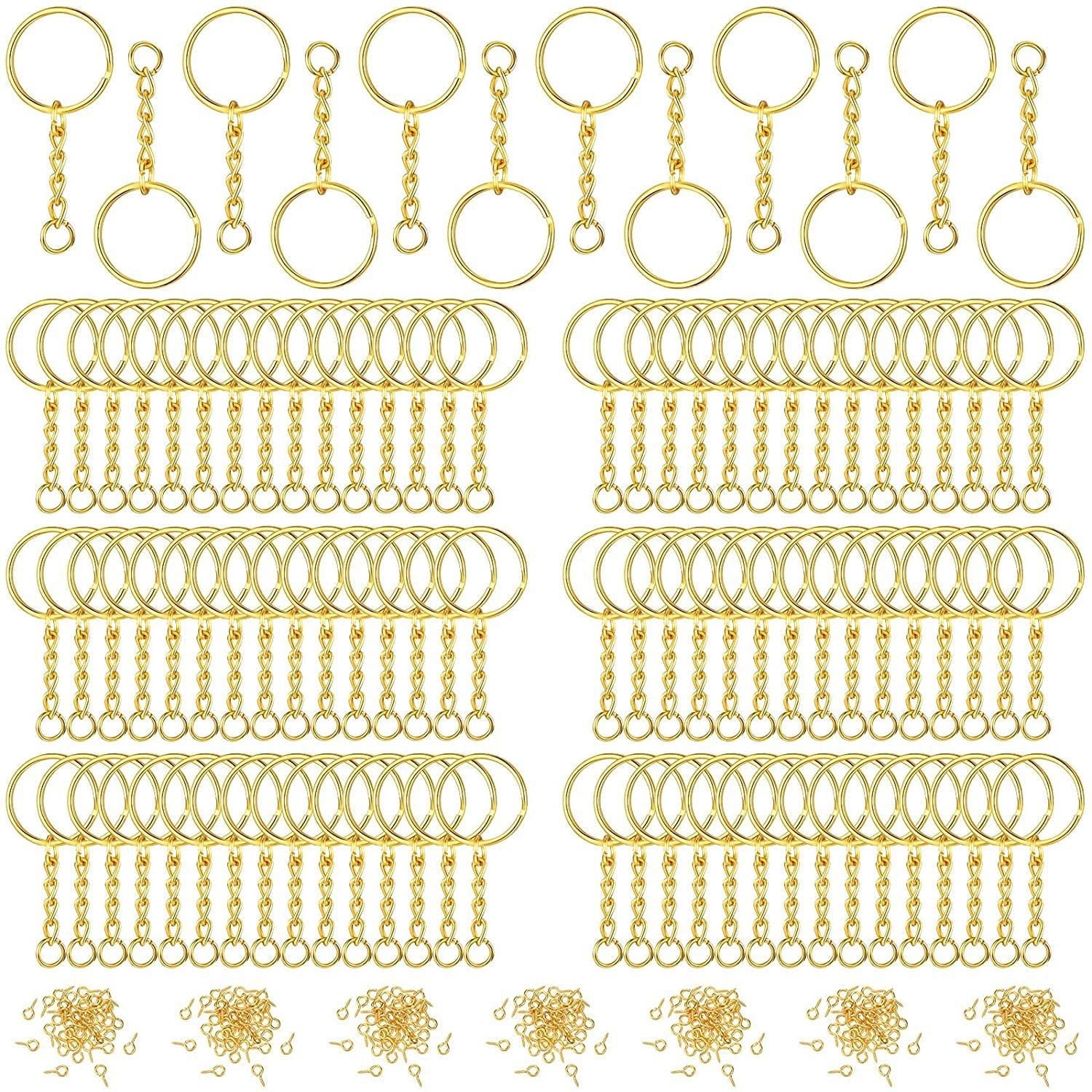 Keychain Making Kit, 360 Pcs Key Rings, Jump Rings, and Screw Eye Pins ...