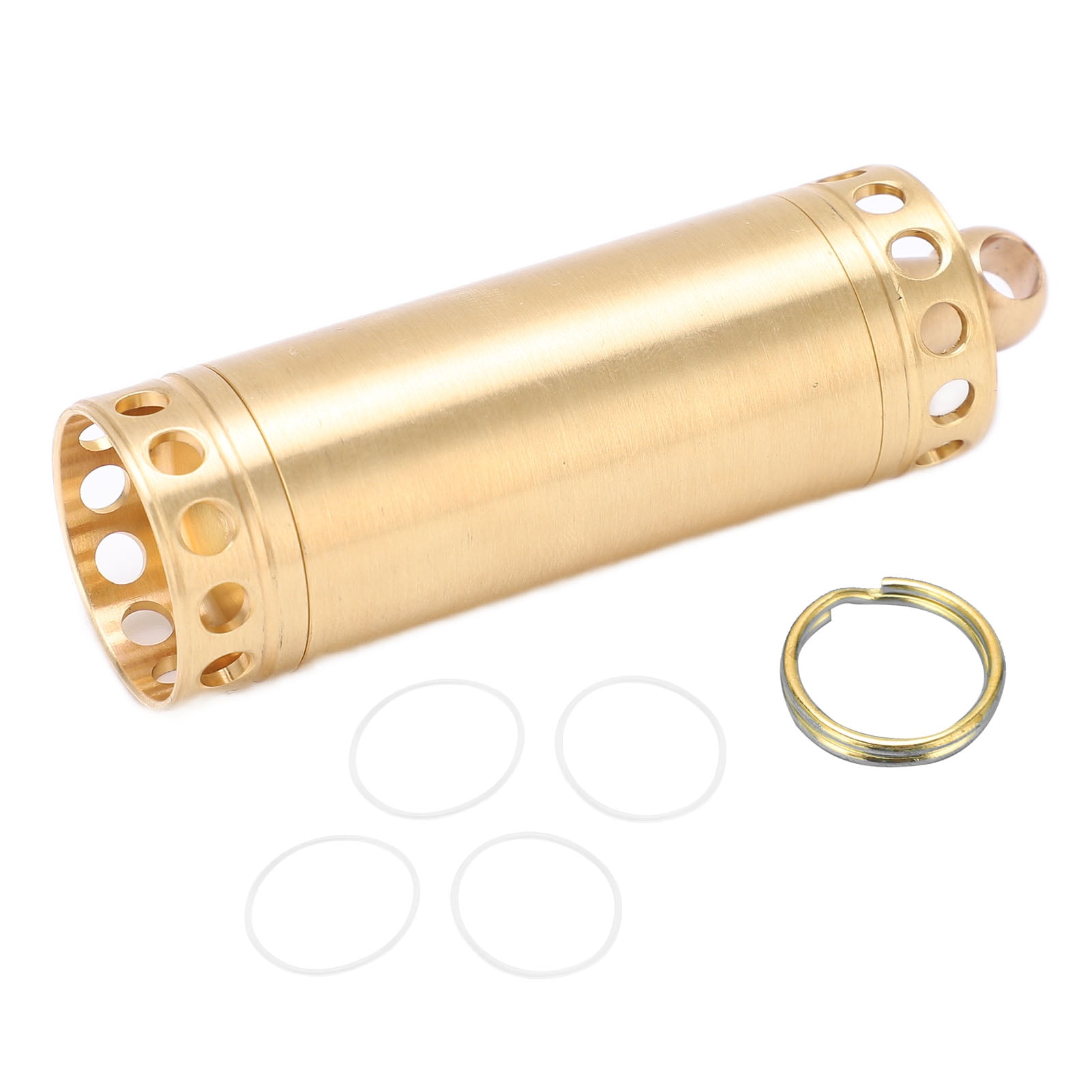 Keychain Medicine Box Brass Portable Waterproof Medicine Storage ...