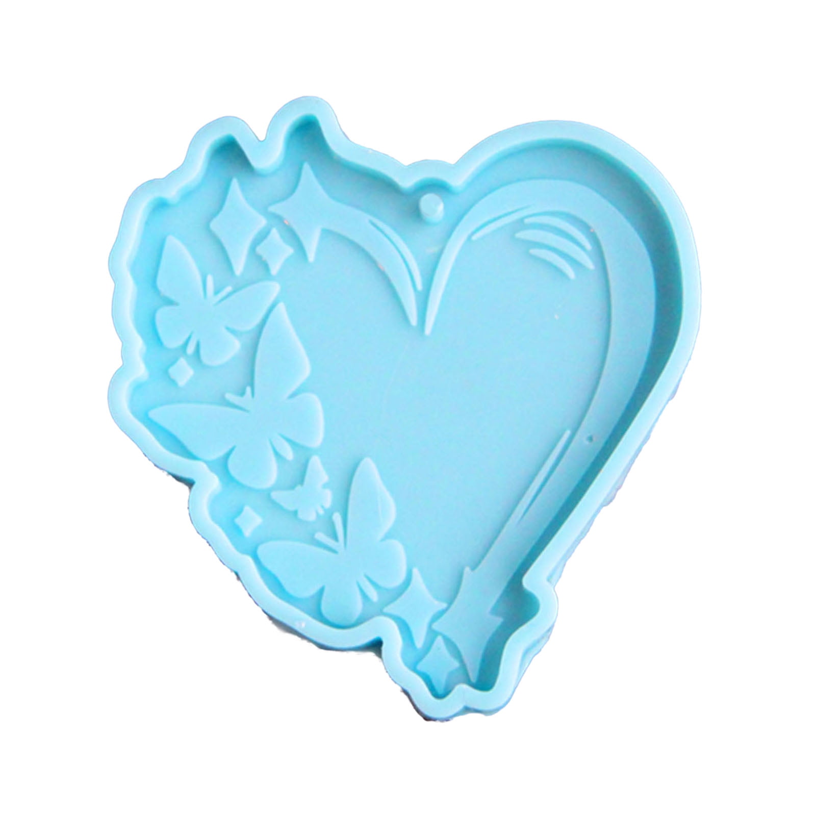 Keychain Mold for Resin Heart Shape for Butterfly Pattern Keychain ...