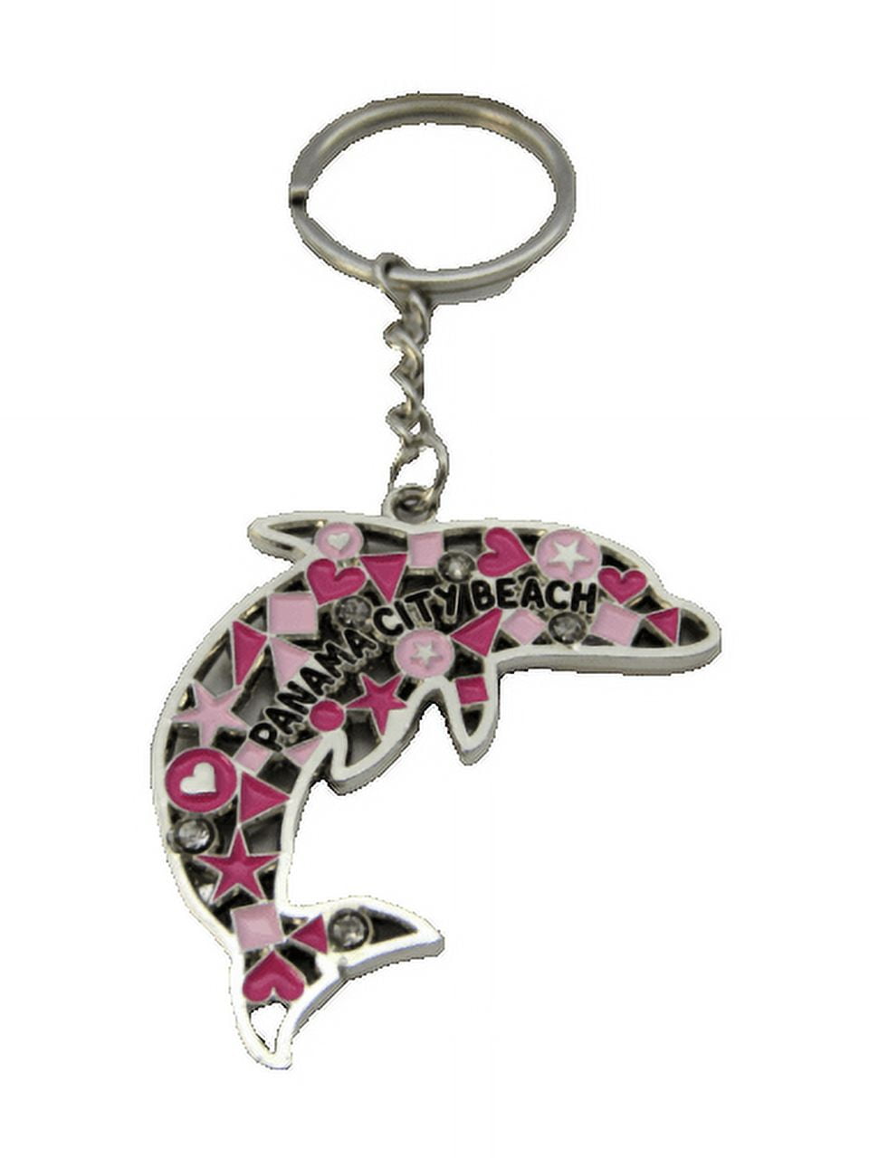 Keychain Panama City Beach Pink-Purple Dolphin -Beach Hut Inc. Brand ...