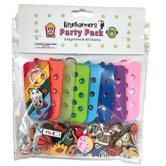 Keychain Party Favor Set You Customize, 8 Keychains & 40 Charms, Party ...