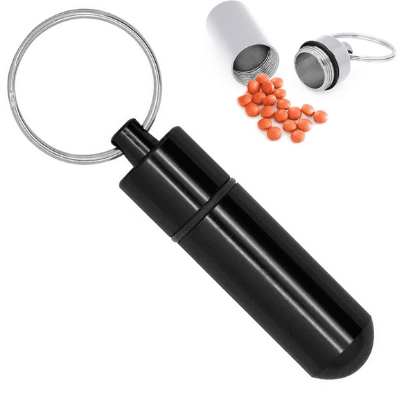 Keychain Pill Holder, Aluminum Waterproof Portable Small Travel ...