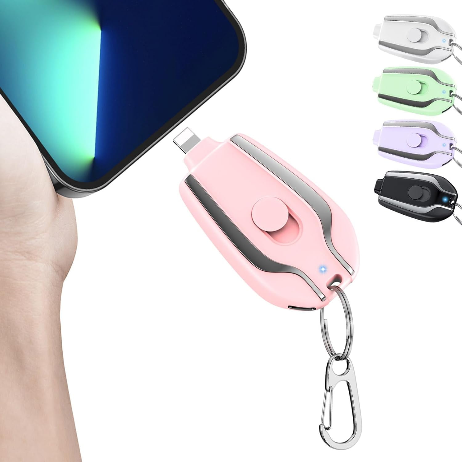 Keychain Portable Charger, 2200mAh Mini Power Emergency Pod,External ...