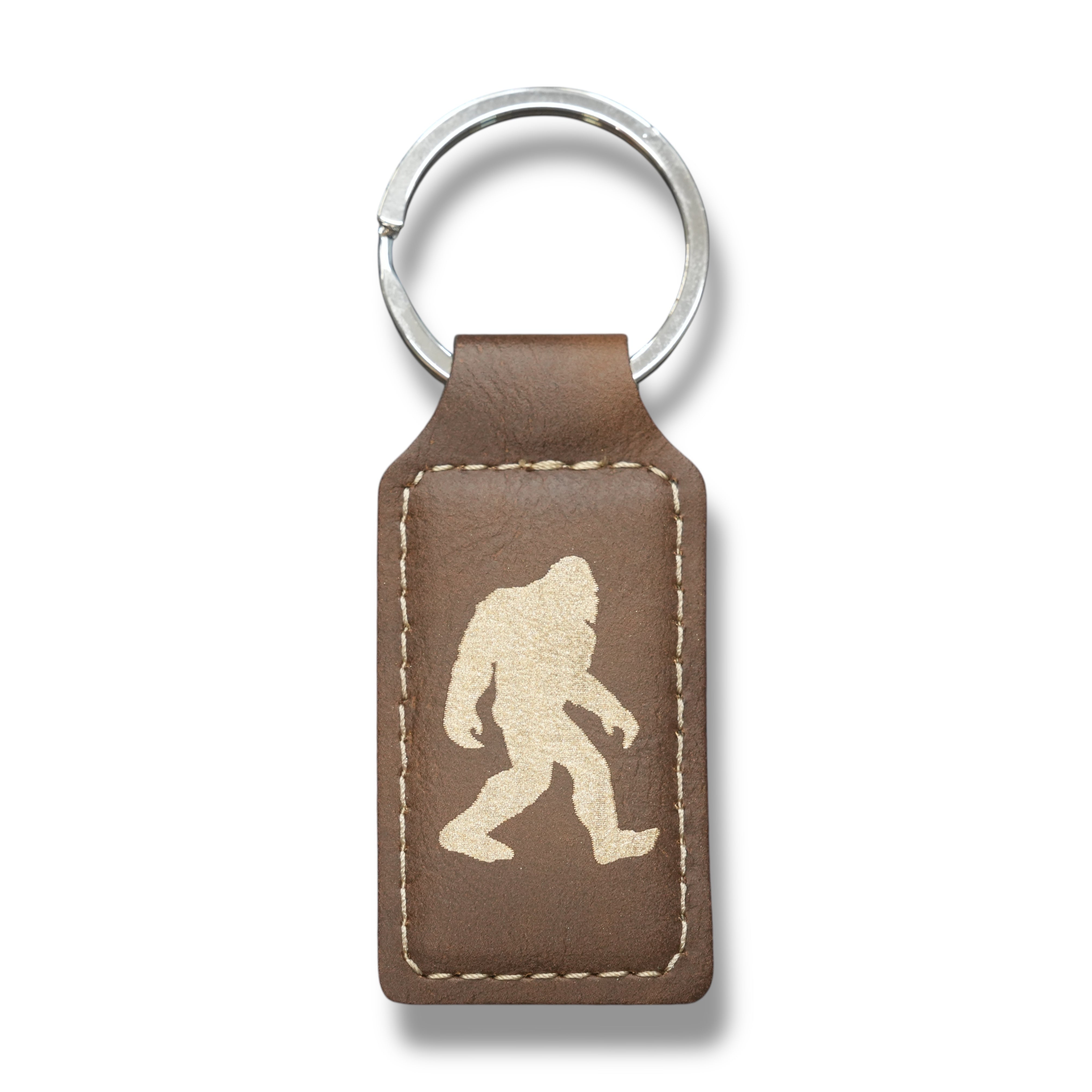 Keychain - Rectangle - Bigfoot Sasquatch - Leather - Walmart.com