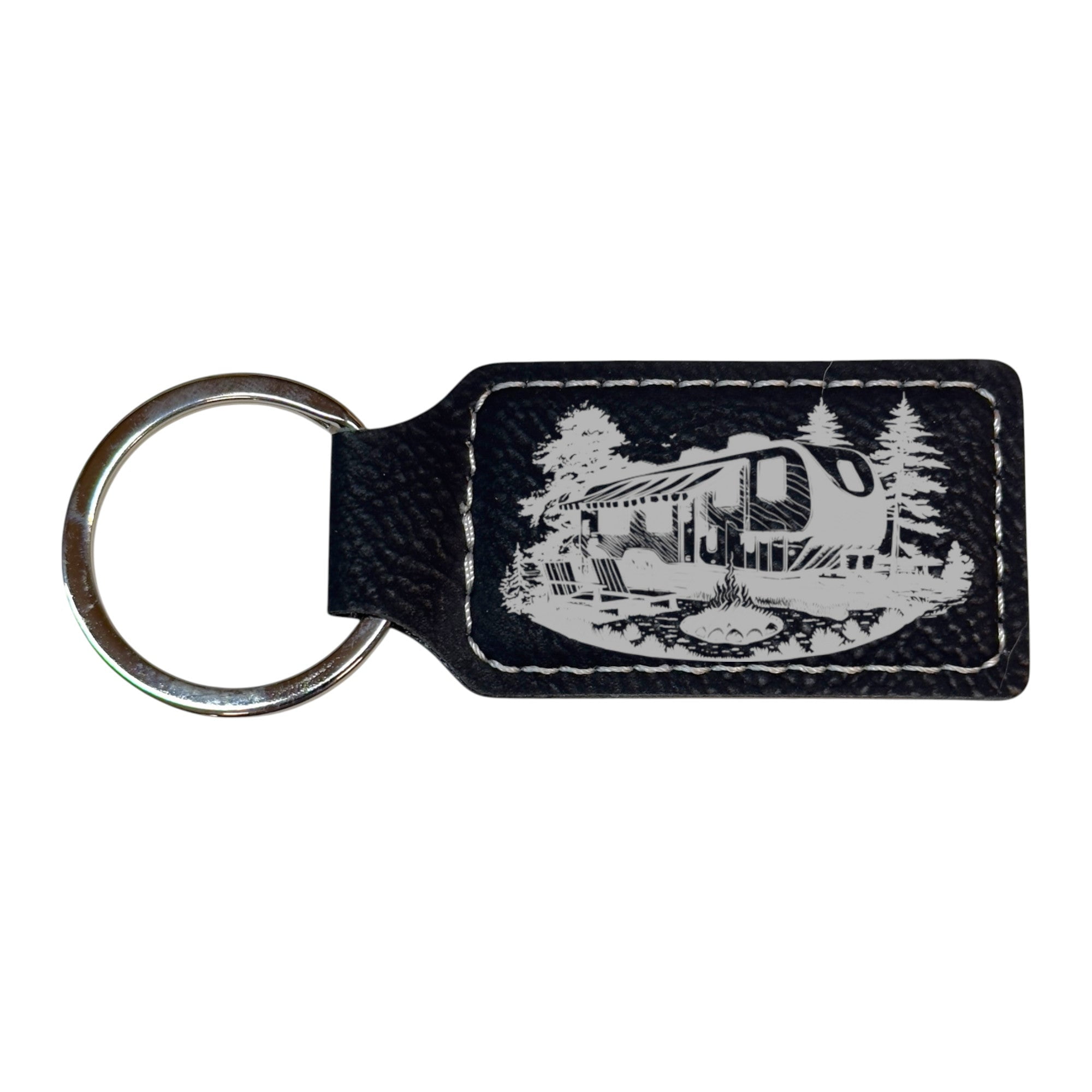 Keychain - Rectangle - Camping RV - Leather - Walmart.com
