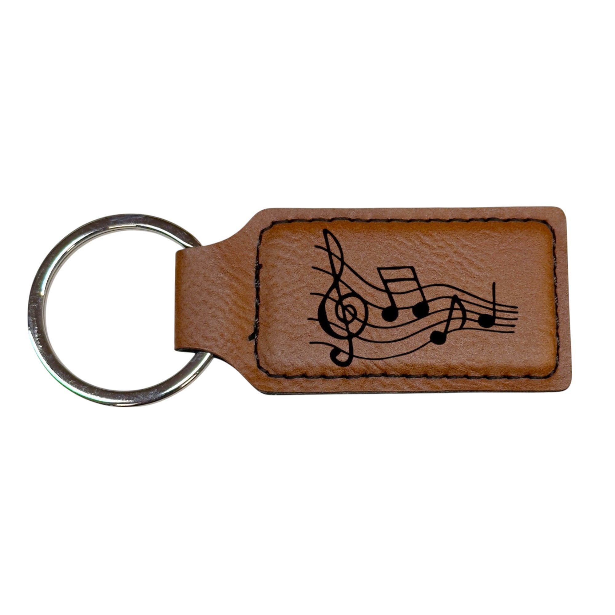 Keychain - Rectangle - Music Notes - Leather - Walmart.com