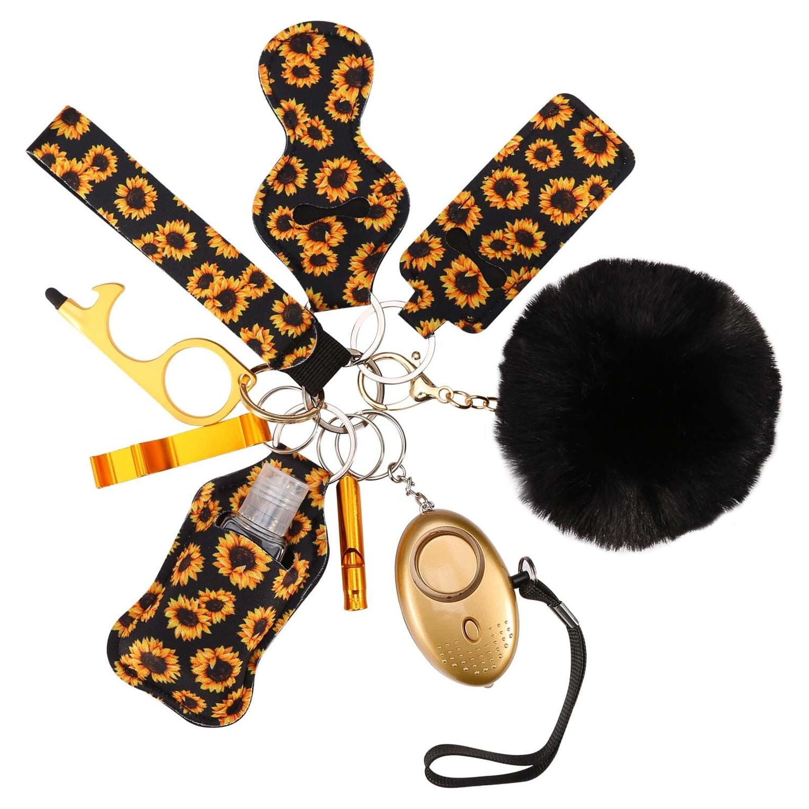 Keychain, Safety Keychain Set for Woman Girls Kids Students Gift Yellow ...